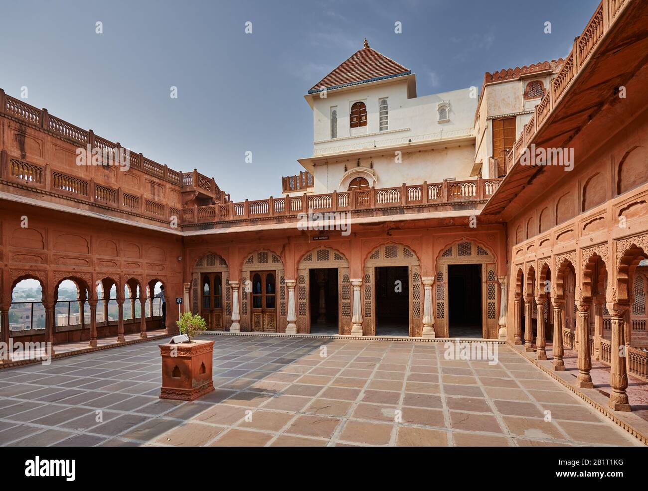 inner courtyard inside Junagarh Fort, Bikaner, Rajasthan, India Stock ...
