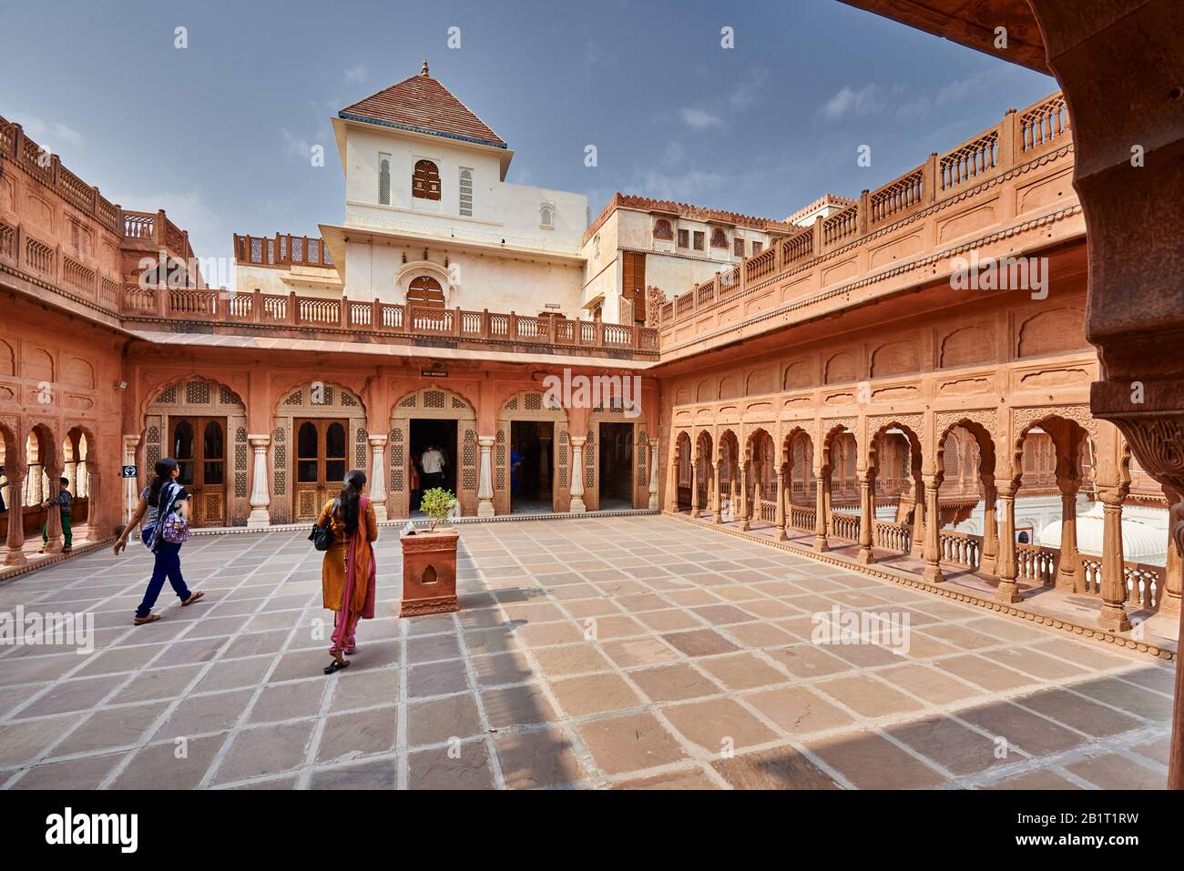 inner courtyard inside Junagarh Fort, Bikaner, Rajasthan, India Stock ...