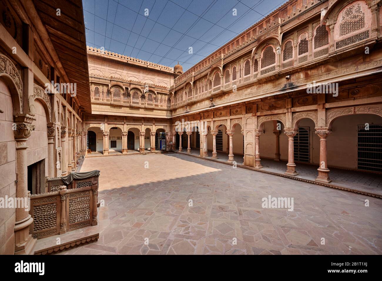 inner courtyard inside Junagarh Fort, Bikaner, Rajasthan, India Stock ...