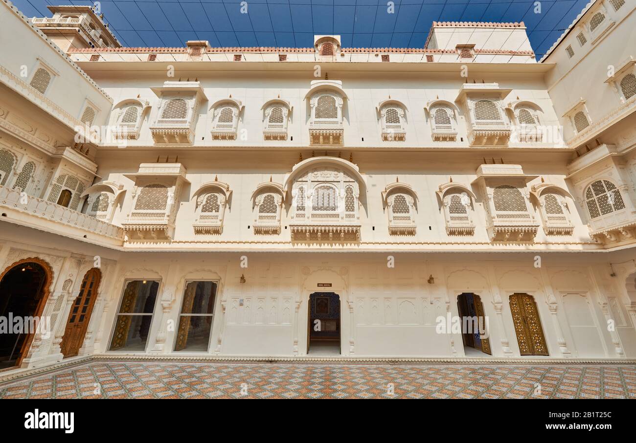 inner courtyard inside Junagarh Fort, Bikaner, Rajasthan, India Stock ...