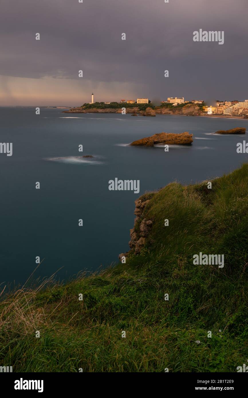 City of Biarritz with its beautiful coast, at the North Basque Country ...