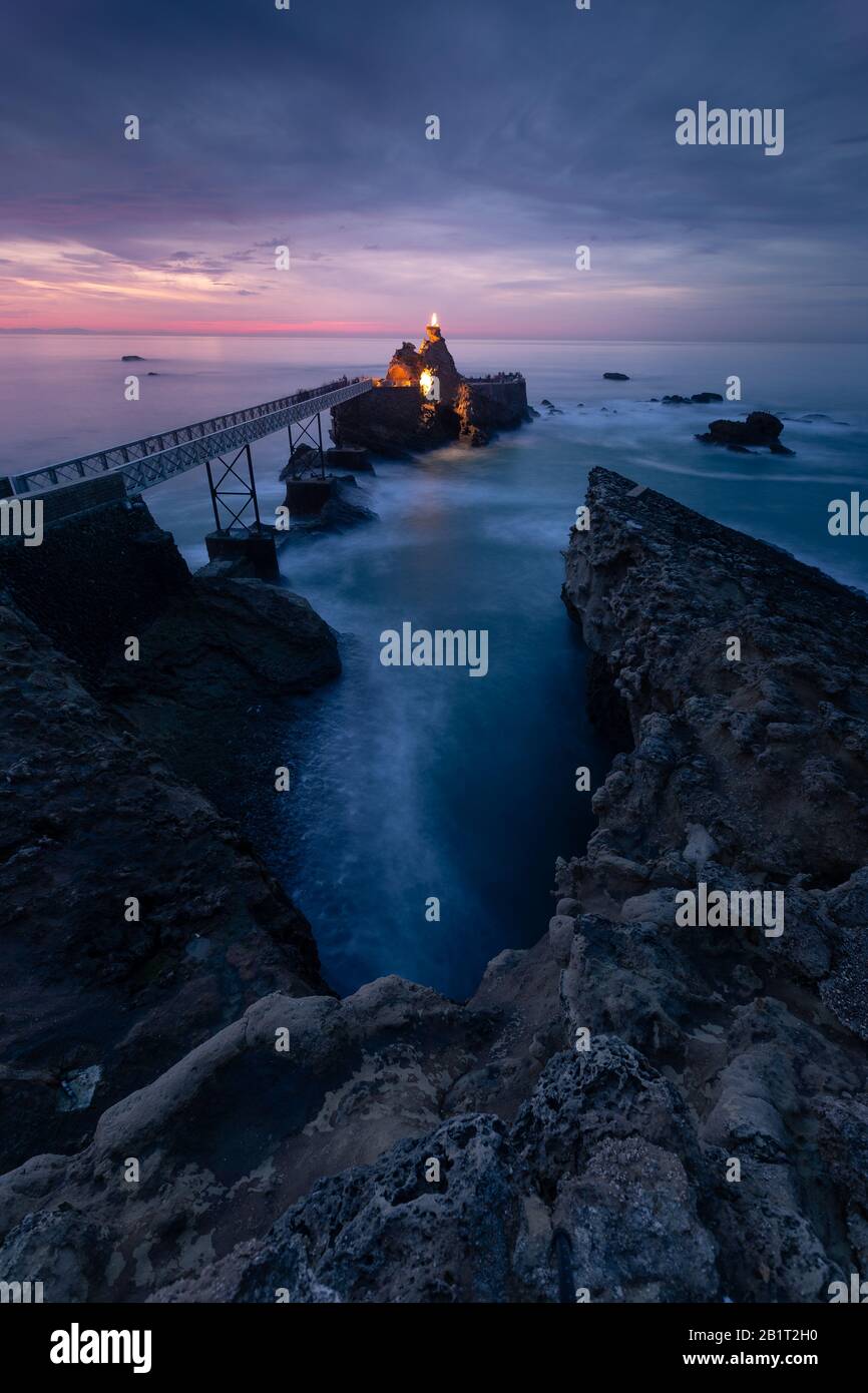 City of Biarritz with its beautiful coast, at the North Basque Country ...