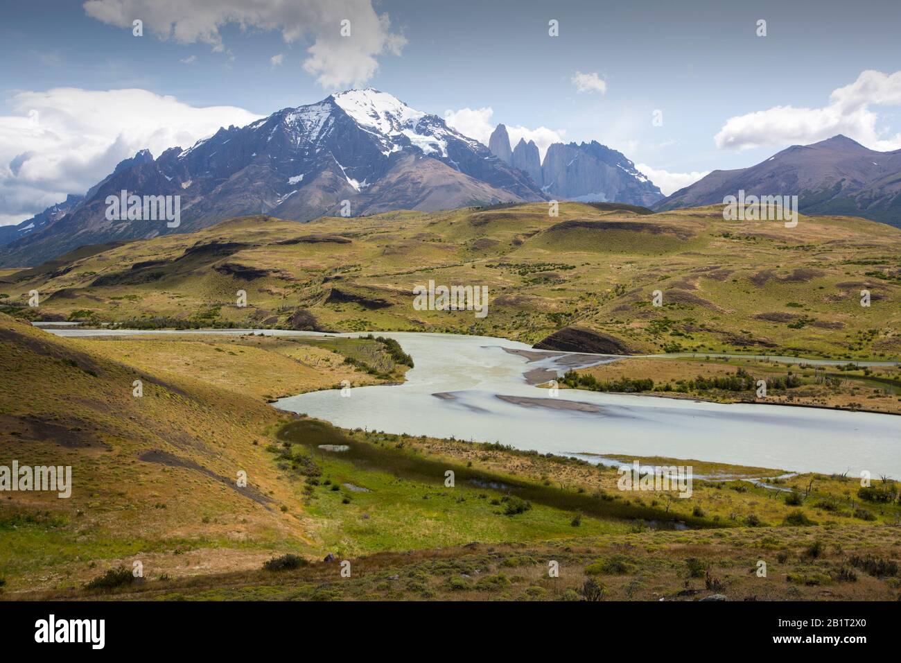 The Rio Paine in Torres del Paine national park, Patagonia, Chile Stock ...