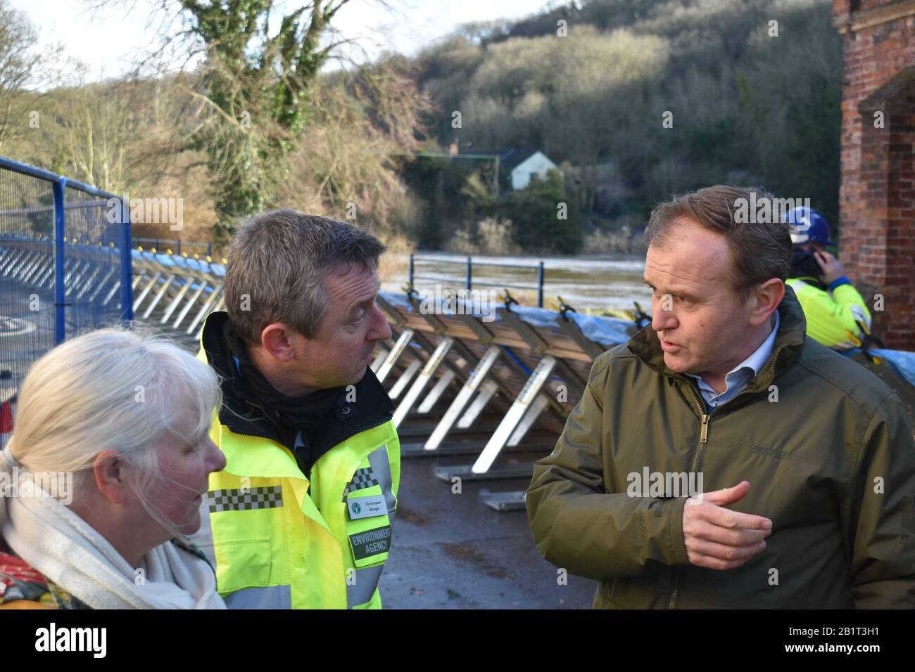 Environment Secretary George Eustice speaking with Environment Agency ...