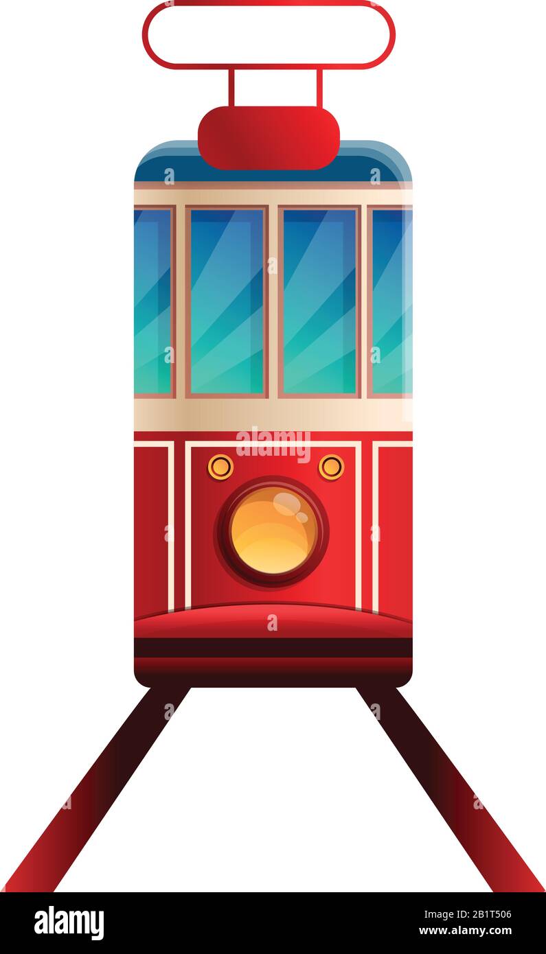 Tramcar icon. Cartoon of tramcar vector icon for web design isolated on ...