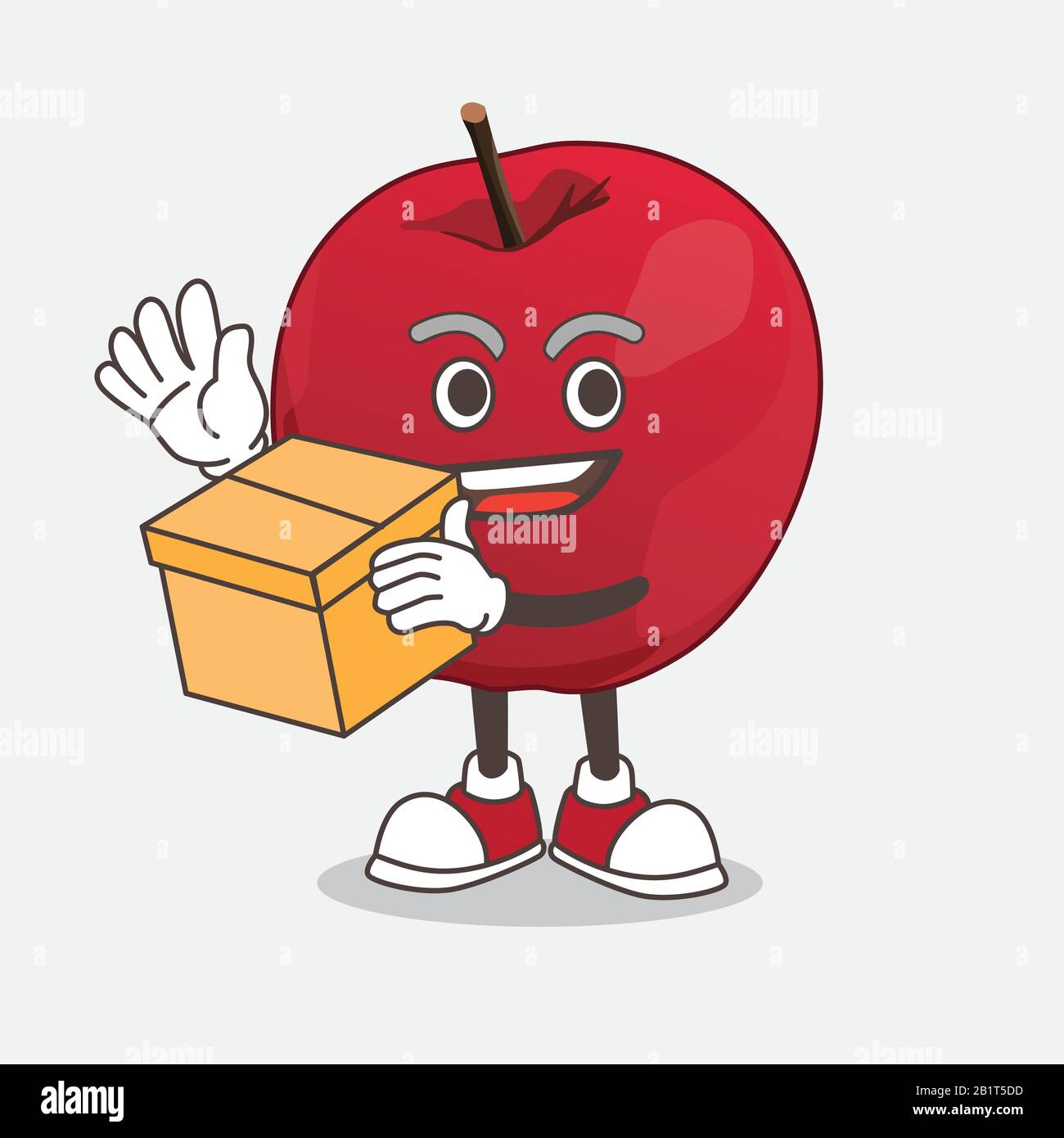 Apple cartoon mascot character vector Stock Vector Image & Art - Alamy