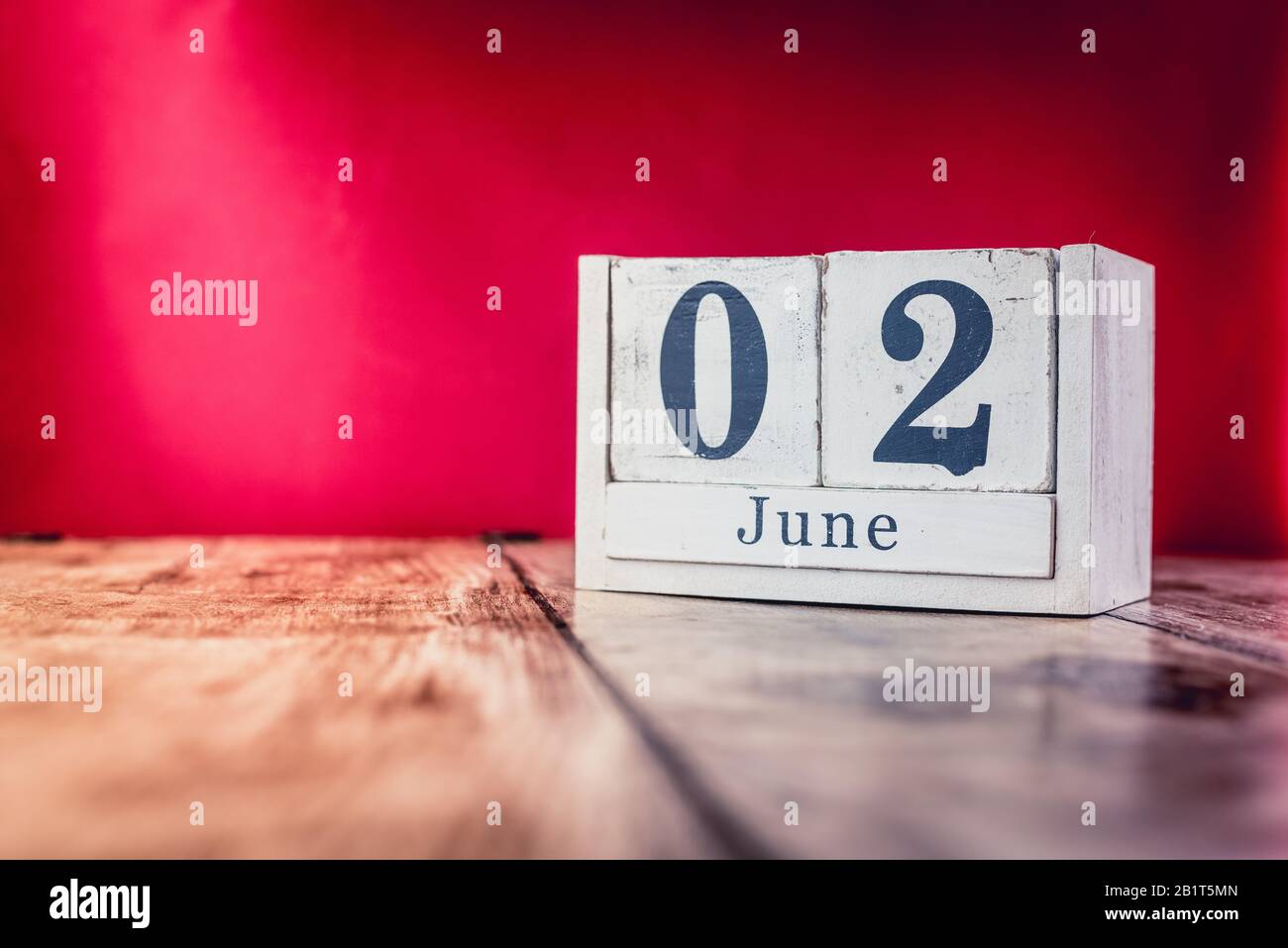 June 2nd. Day 2 of month, calendar on business office table, workplace ...
