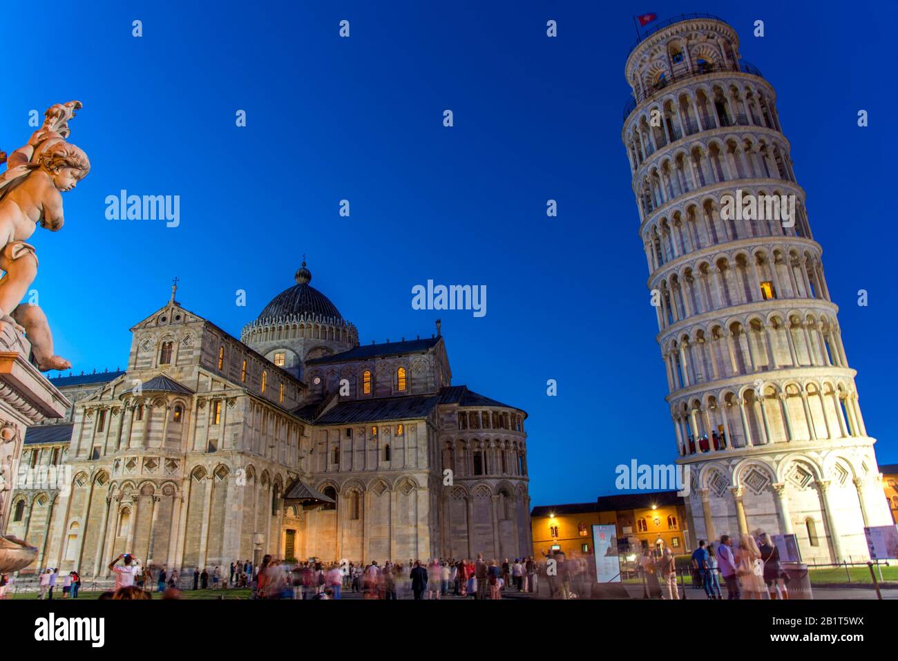 Leaning Tower, of Pisa at sunset Stock Photo - Alamy