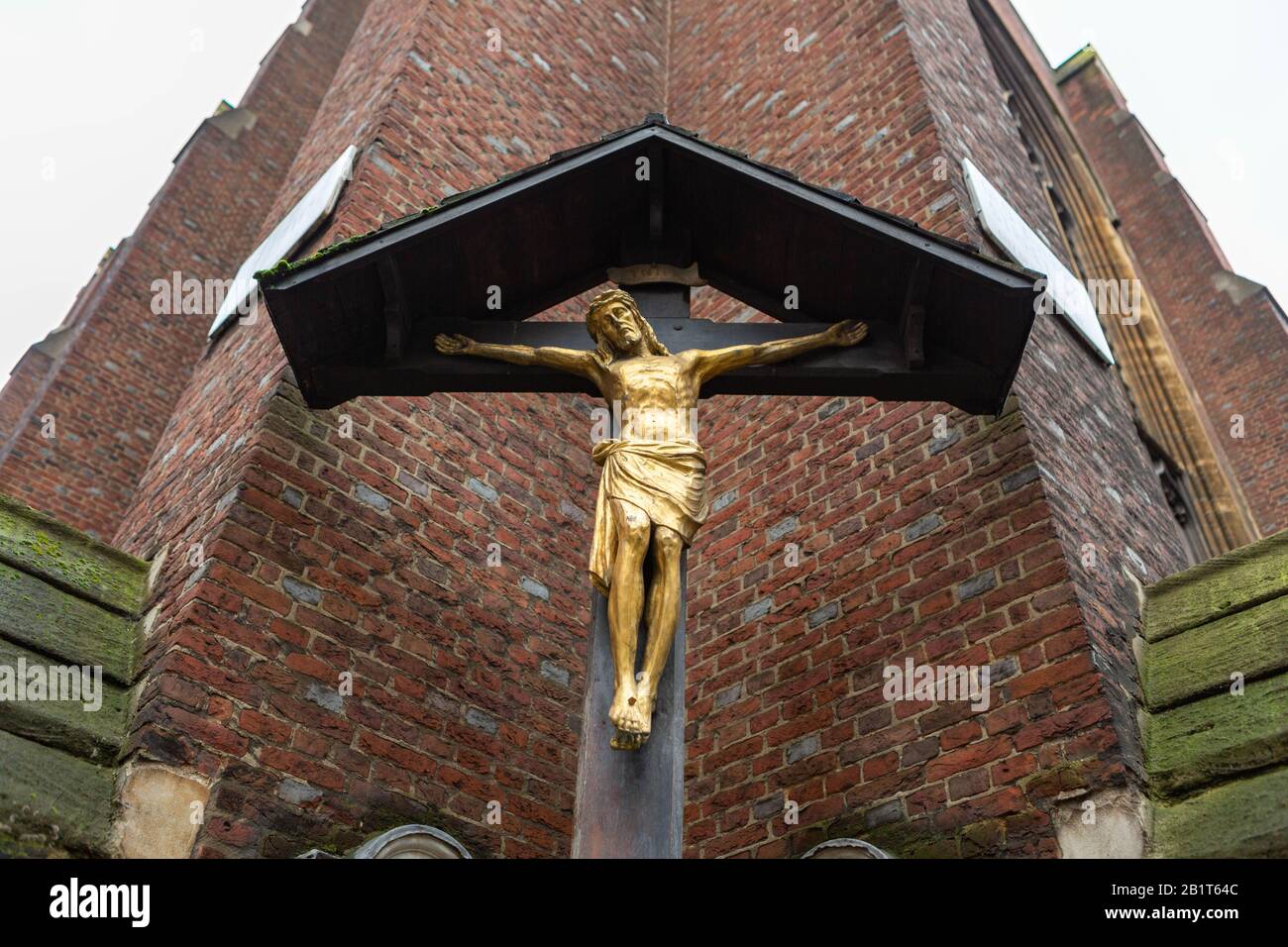 Crucifixion of Jesus, church, cross. London, UK Stock Photo - Alamy