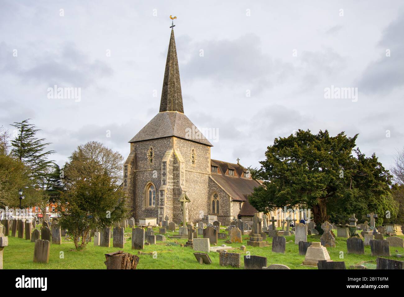 all saints church Banstead surrey Stock Photo - Alamy