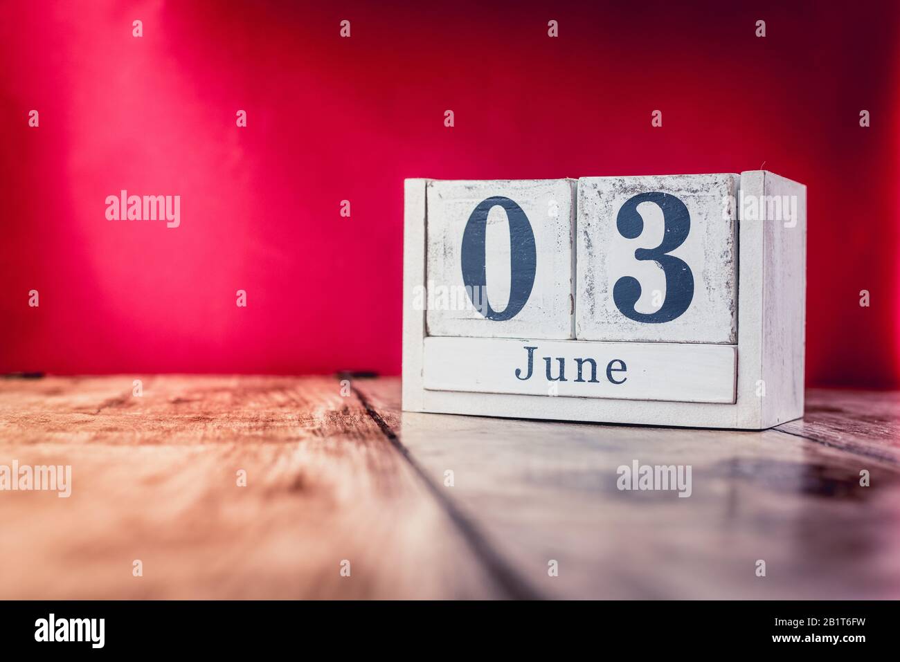 June 3rd. Day 3 of month, calendar on business office table, workplace ...