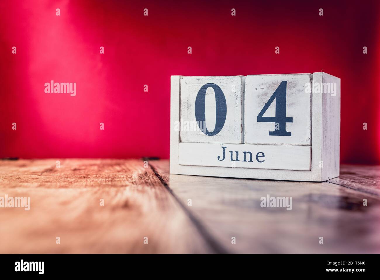 June 4th. Day 4 of month, calendar on business office table, workplace ...