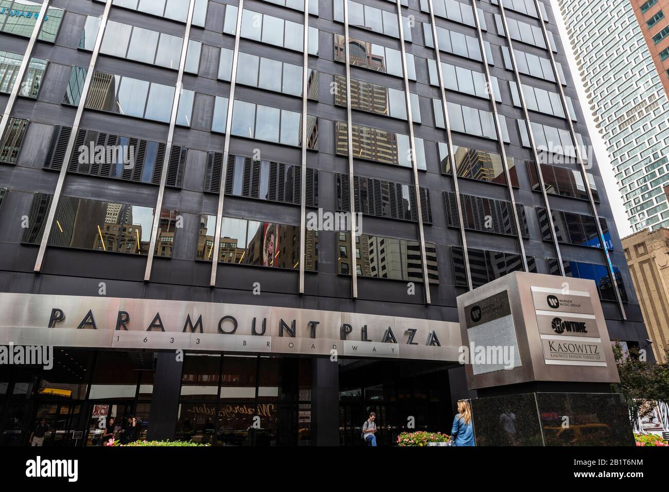 New York City, USA - August 3, 2018: Facade of the Paramount Plaza ...