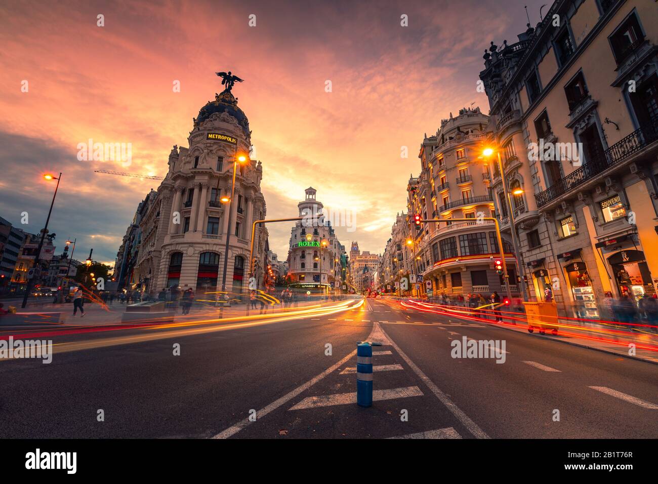 Gran Via, main street of Madrid, Spain Stock Photo - Alamy