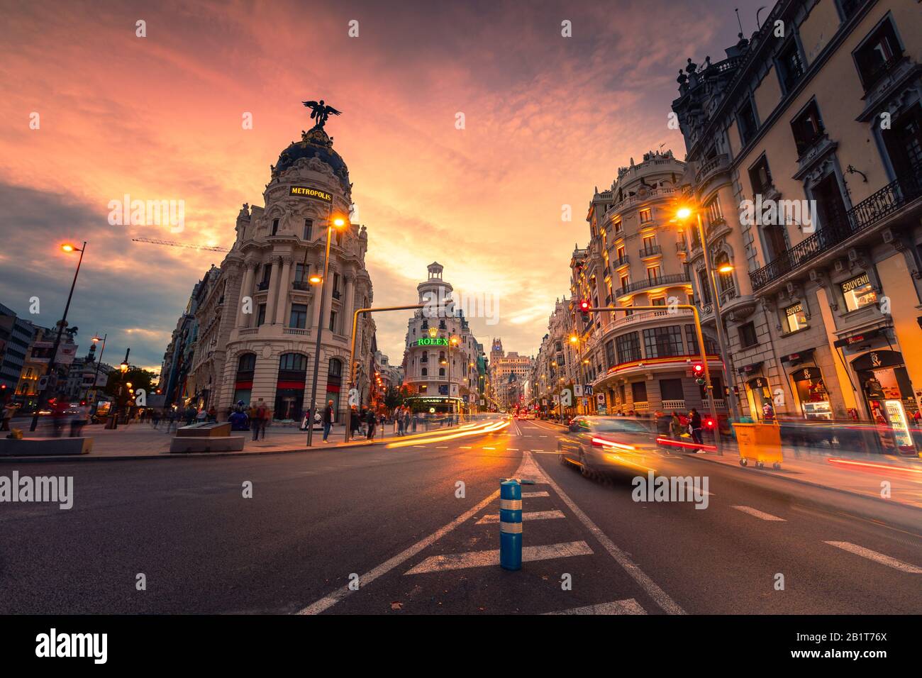 Gran Via, main street of Madrid, Spain Stock Photo - Alamy