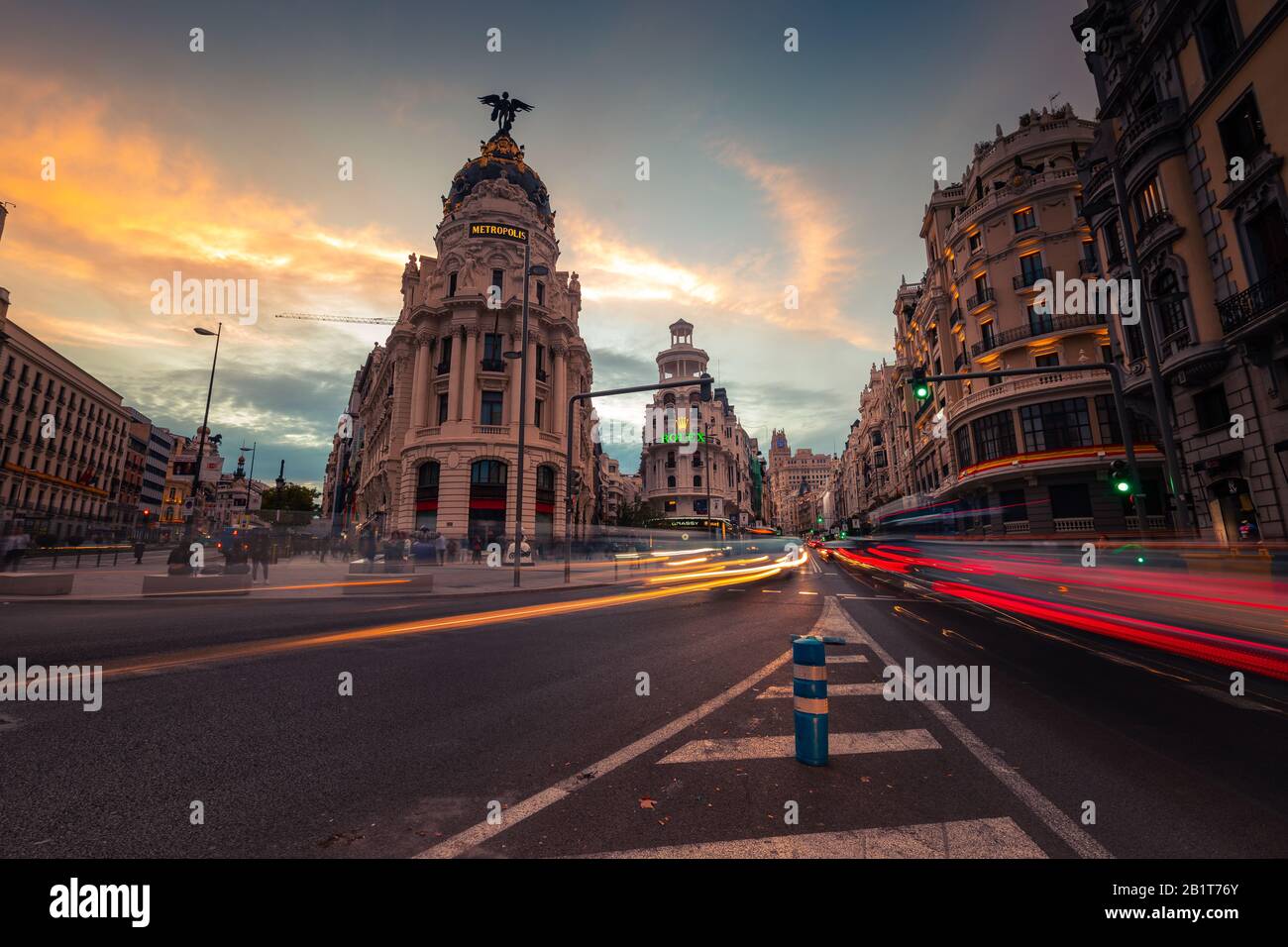 Gran Via, main street of Madrid, Spain Stock Photo - Alamy