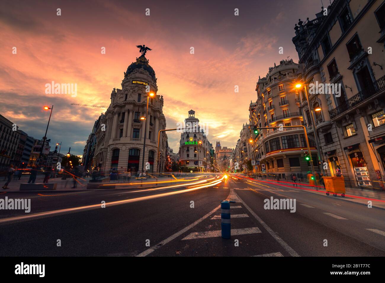 Gran Via, main street of Madrid, Spain Stock Photo - Alamy