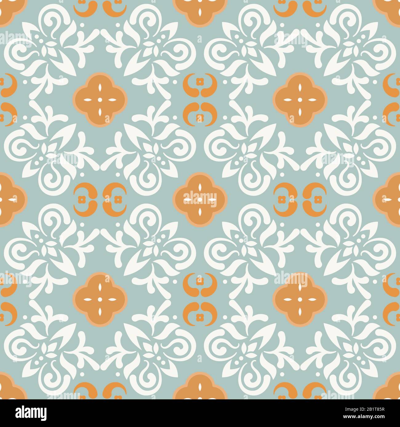 Portuguese style blue ceramic tile seamless pattern. Mediterranean ...