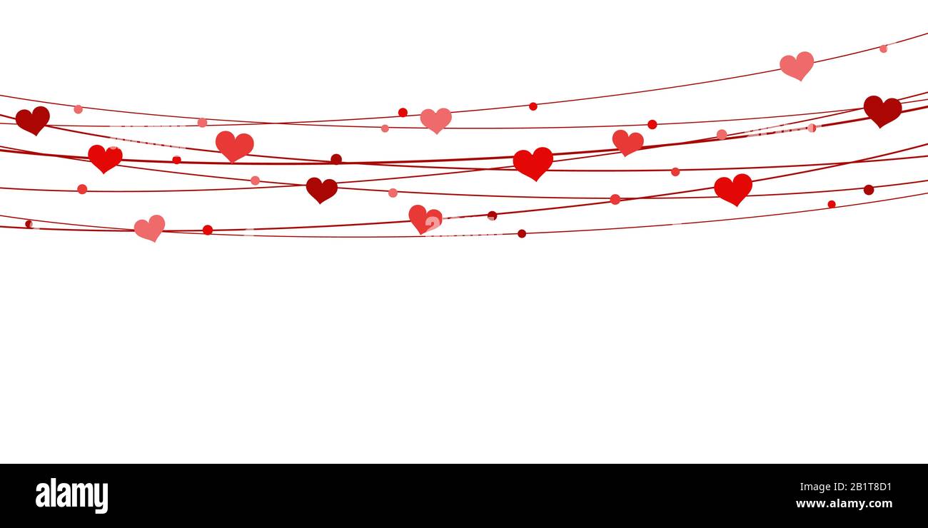EPS 10 vector file showing hearts on strings background for valentine's ...