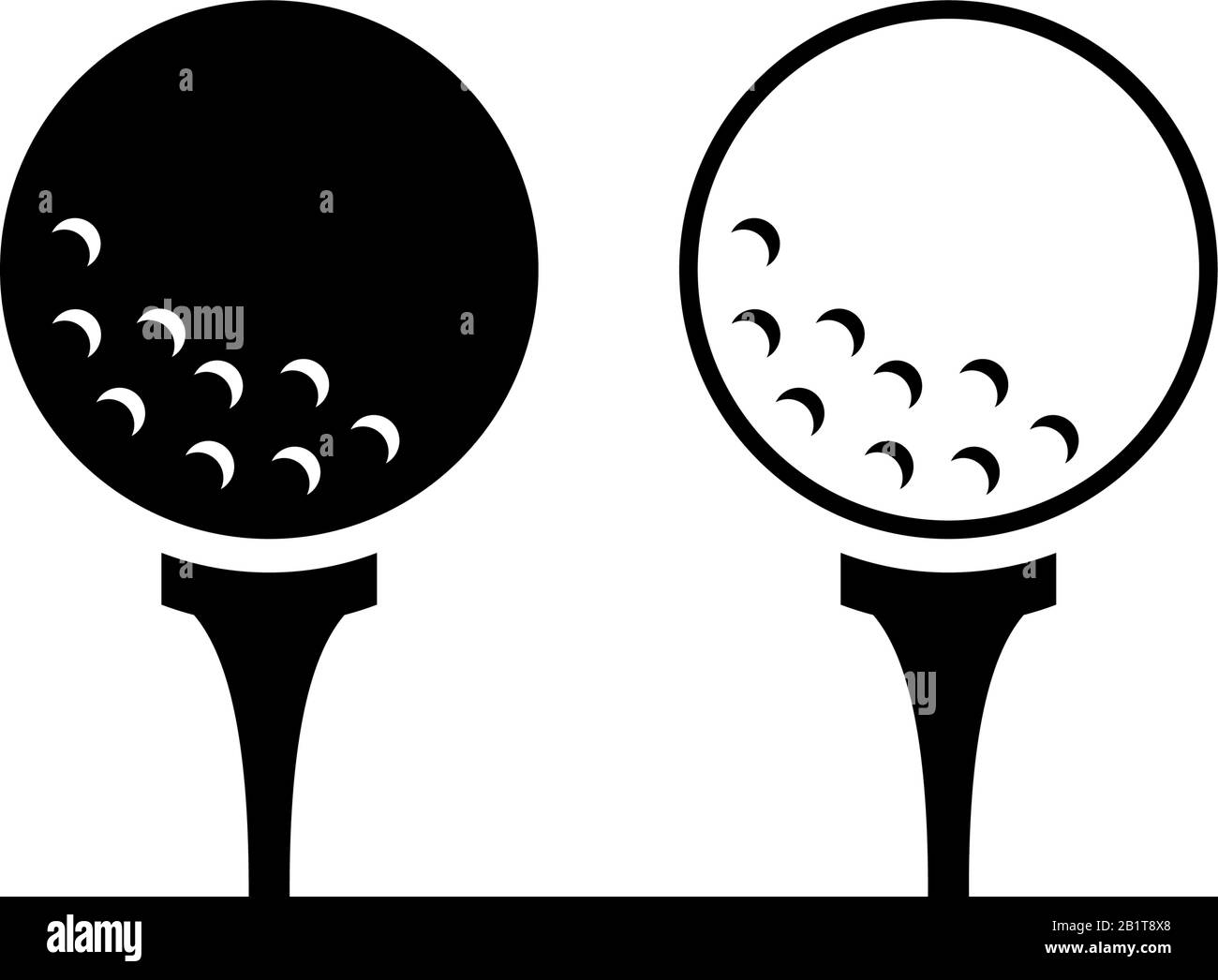 golf ball Sports balls minimal flat line icon set sign isolated on ...