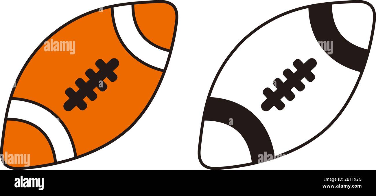 oval ball for American Sports balls minimal flat line icon set sign ...