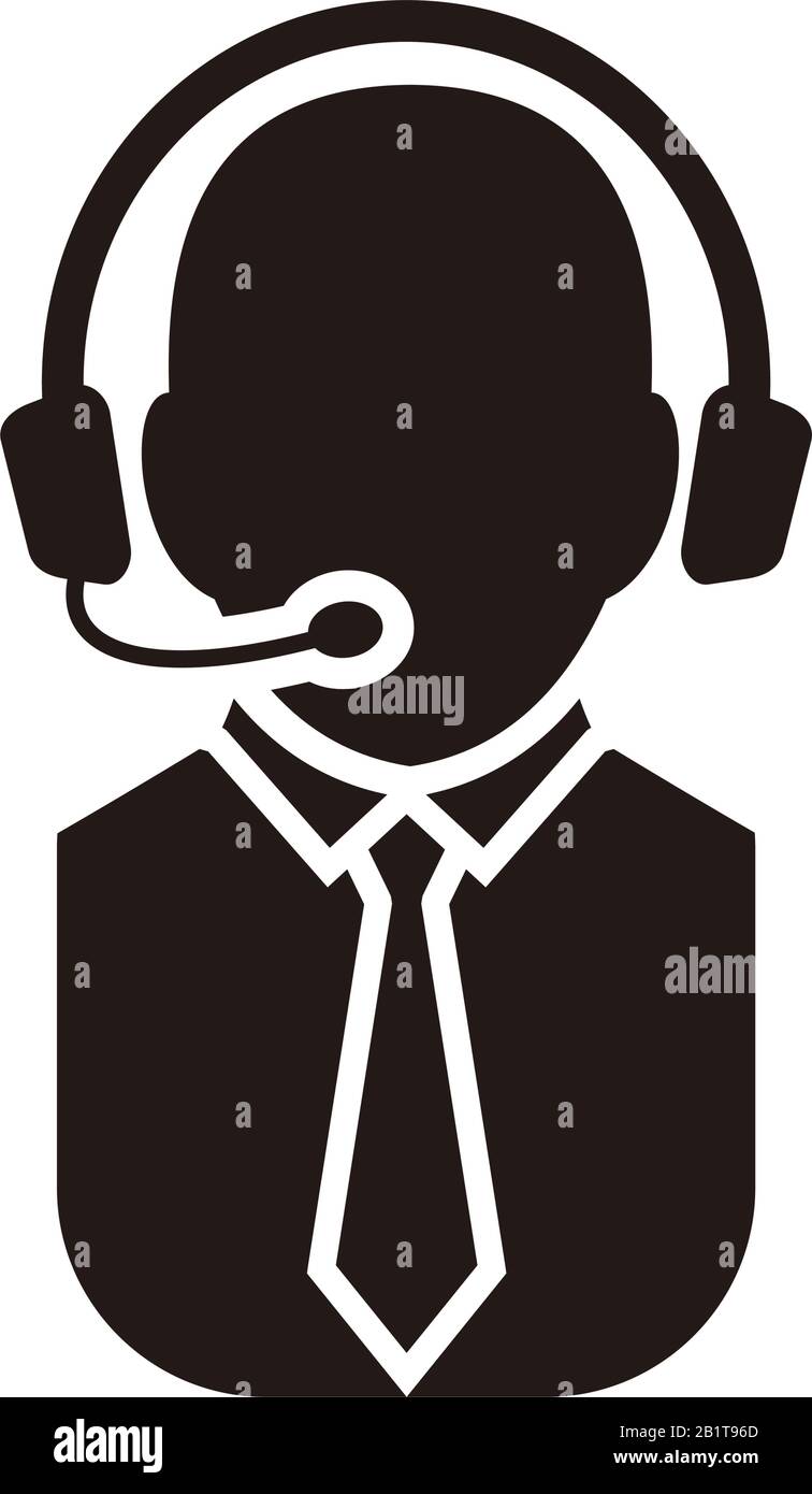 telemarketers icon, Customer Service Icon User With Headphone vector ...
