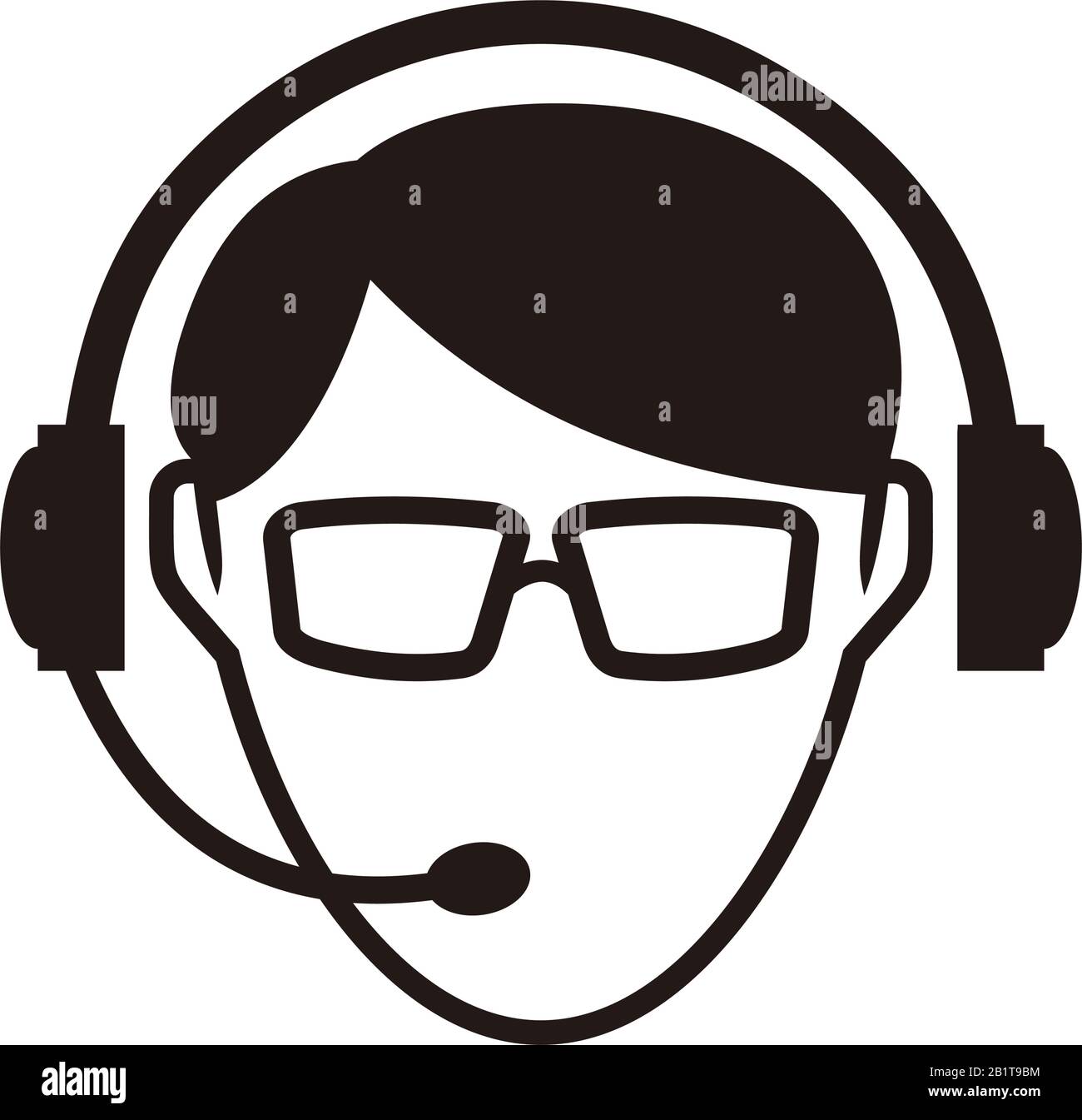 telemarketers icon, Customer Service Icon User With Headphone vector ...
