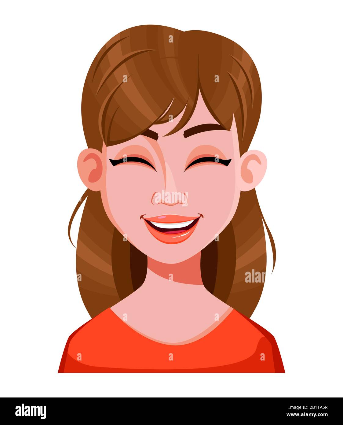 Face expression of beautiful woman, laughing. Female emotion. Cute ...
