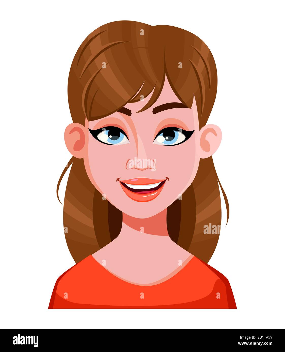 Face expression of beautiful woman, cheerful. Female emotion. Cute ...