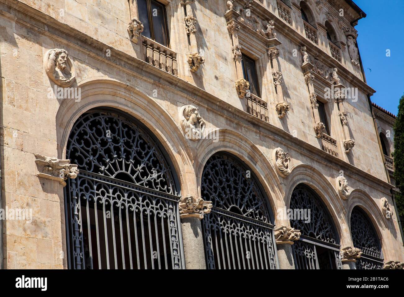 Facade of the historical Palacio de la Salina a Plateresque style with ...