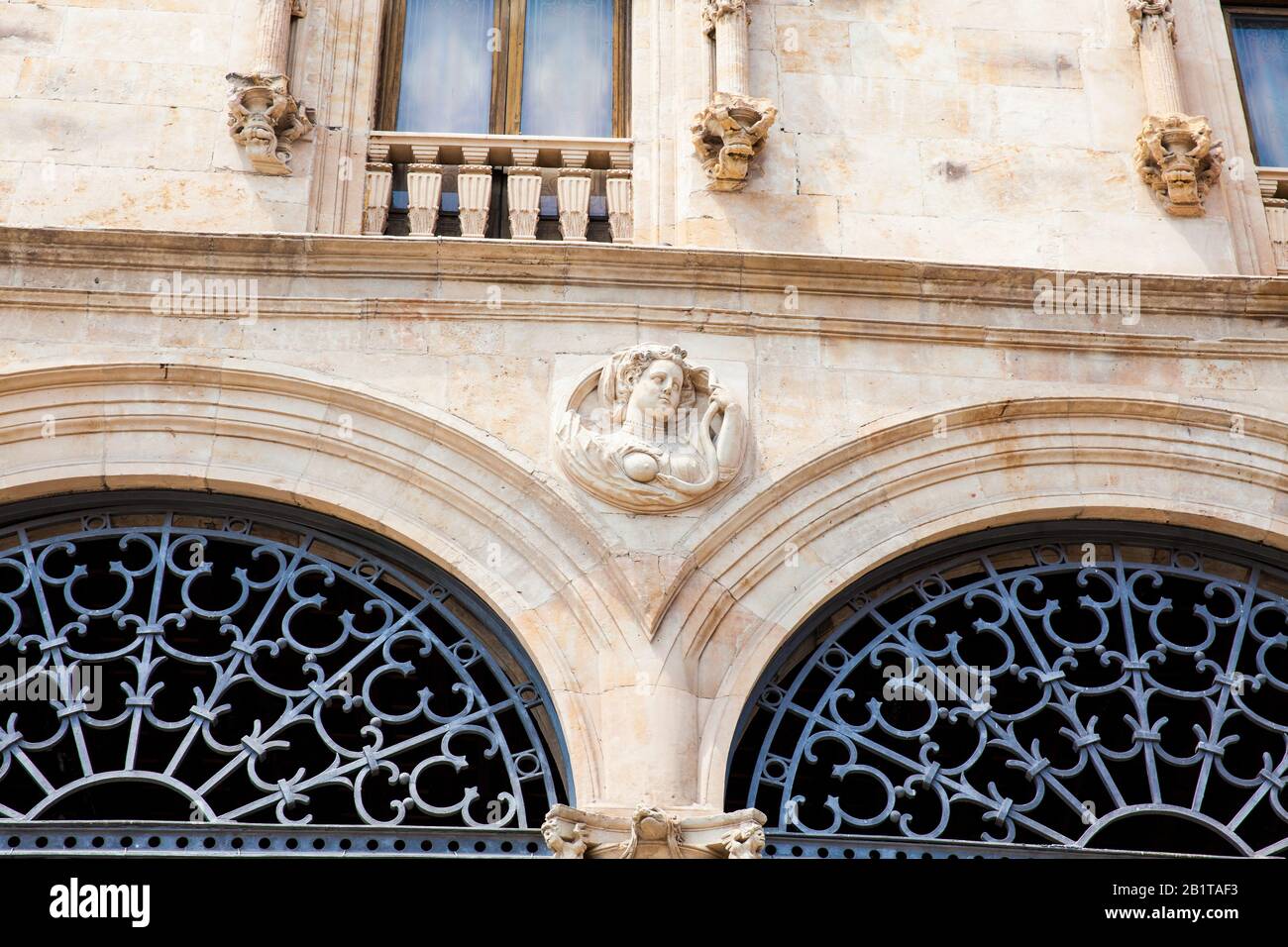 Facade of the historical Palacio de la Salina a Plateresque style with ...