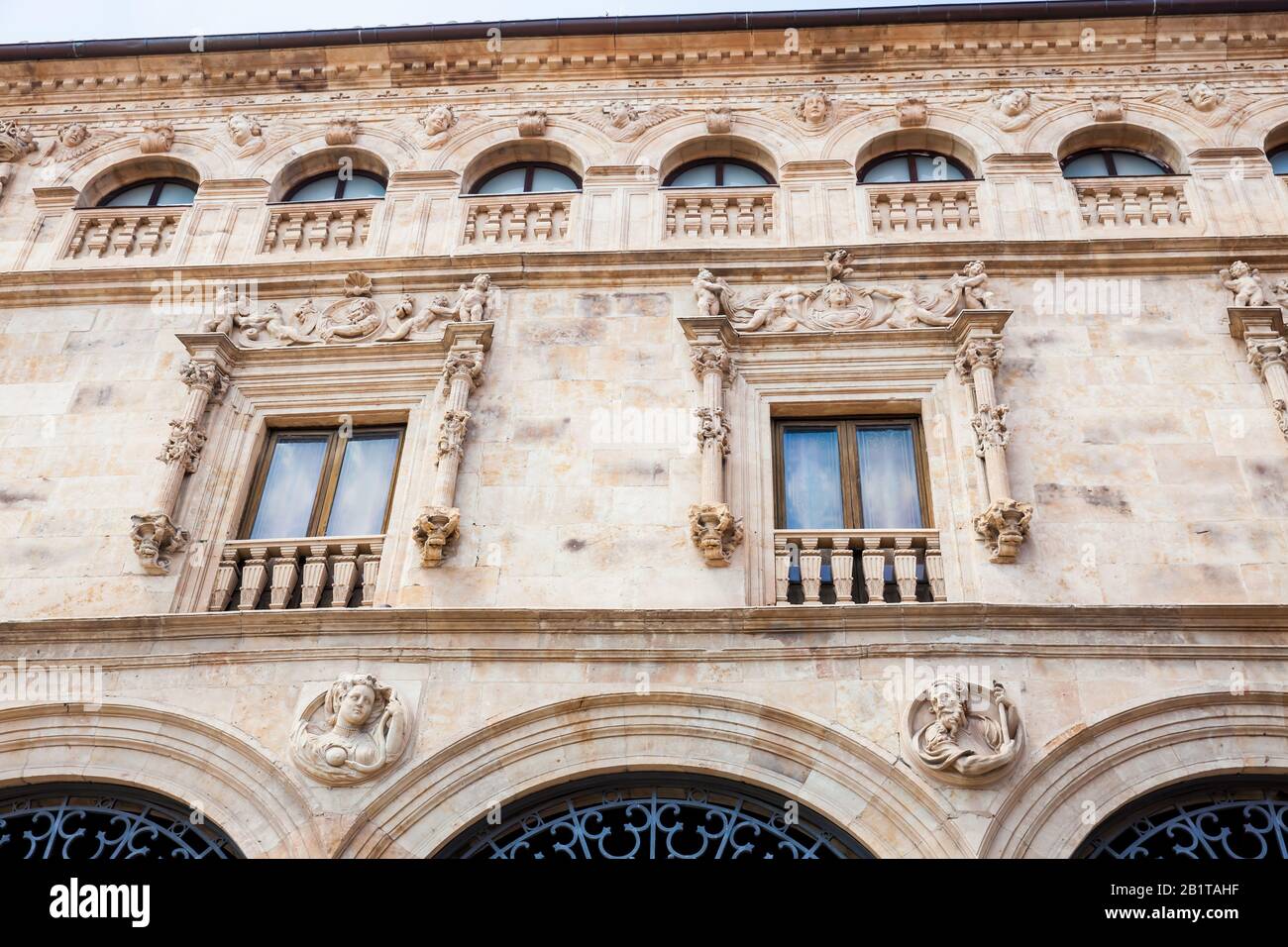 Facade of the historical Palacio de la Salina a Plateresque style with ...