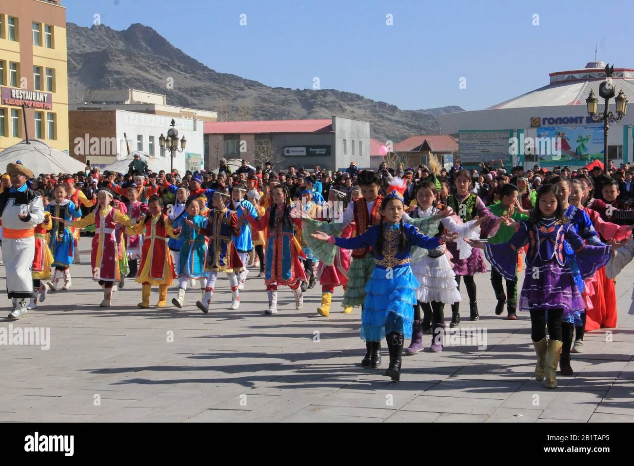 Nauryz festival in Bayan Ulgii province at Western Mongolia. Kazakh ...
