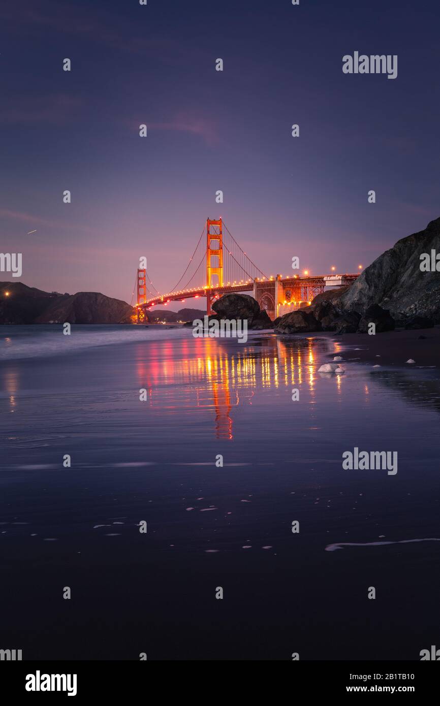 View from the Golden Gate Bridge at Marshall's Beach in San Francisco ...