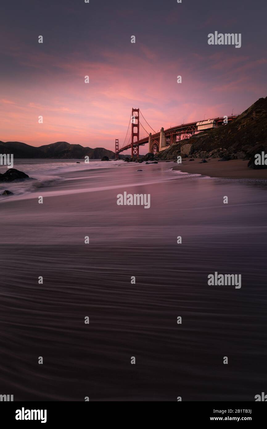 View from the Golden Gate Bridge at Marshall's Beach in San Francisco ...