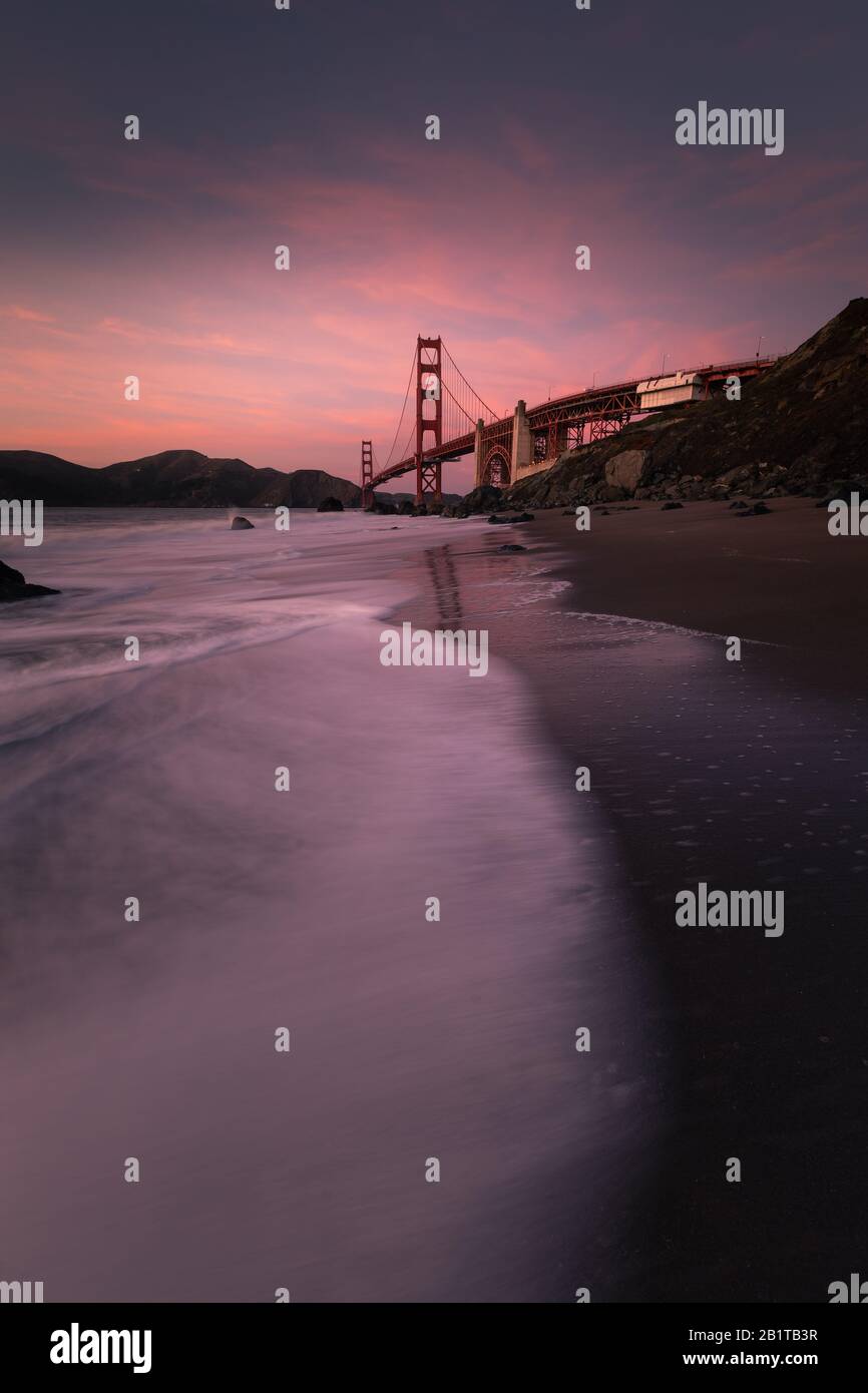 View from the Golden Gate Bridge at Marshall's Beach in San Francisco ...