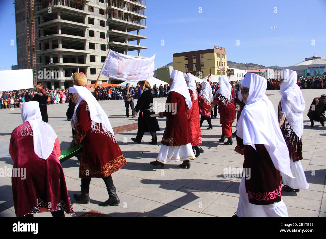 Nauryz festival in Bayan Ulgii province at Western Mongolia. Kazakh ...