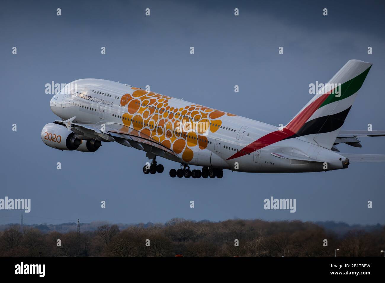 Emirates A-380 Expo 2020 Orange Stock Photo - Alamy