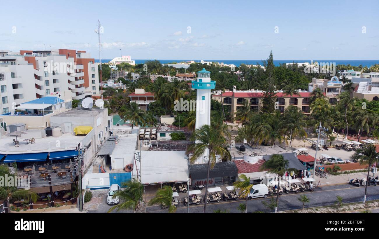 Punta Norte light house Isla Mujeres Mexico North America Stock Photo ...