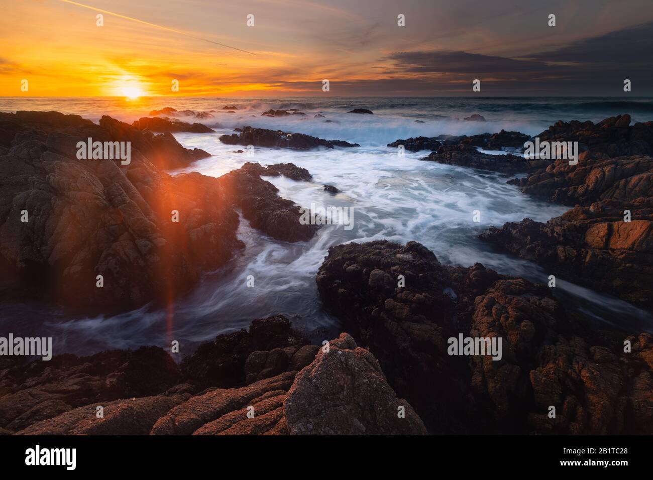 Monterey coast at sunset, California, United States Stock Photo - Alamy