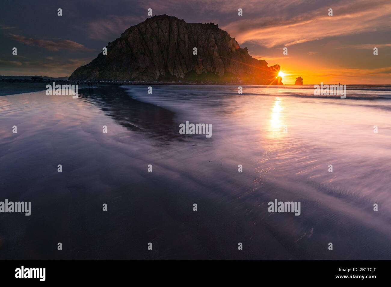 Morro Rock in Morro Bay beach, California, United States Stock Photo ...