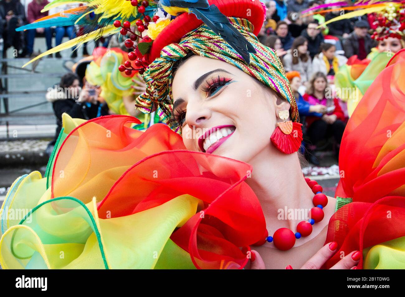 A dancer performs during the carnival.Carnival parade in Ovar is one of ...