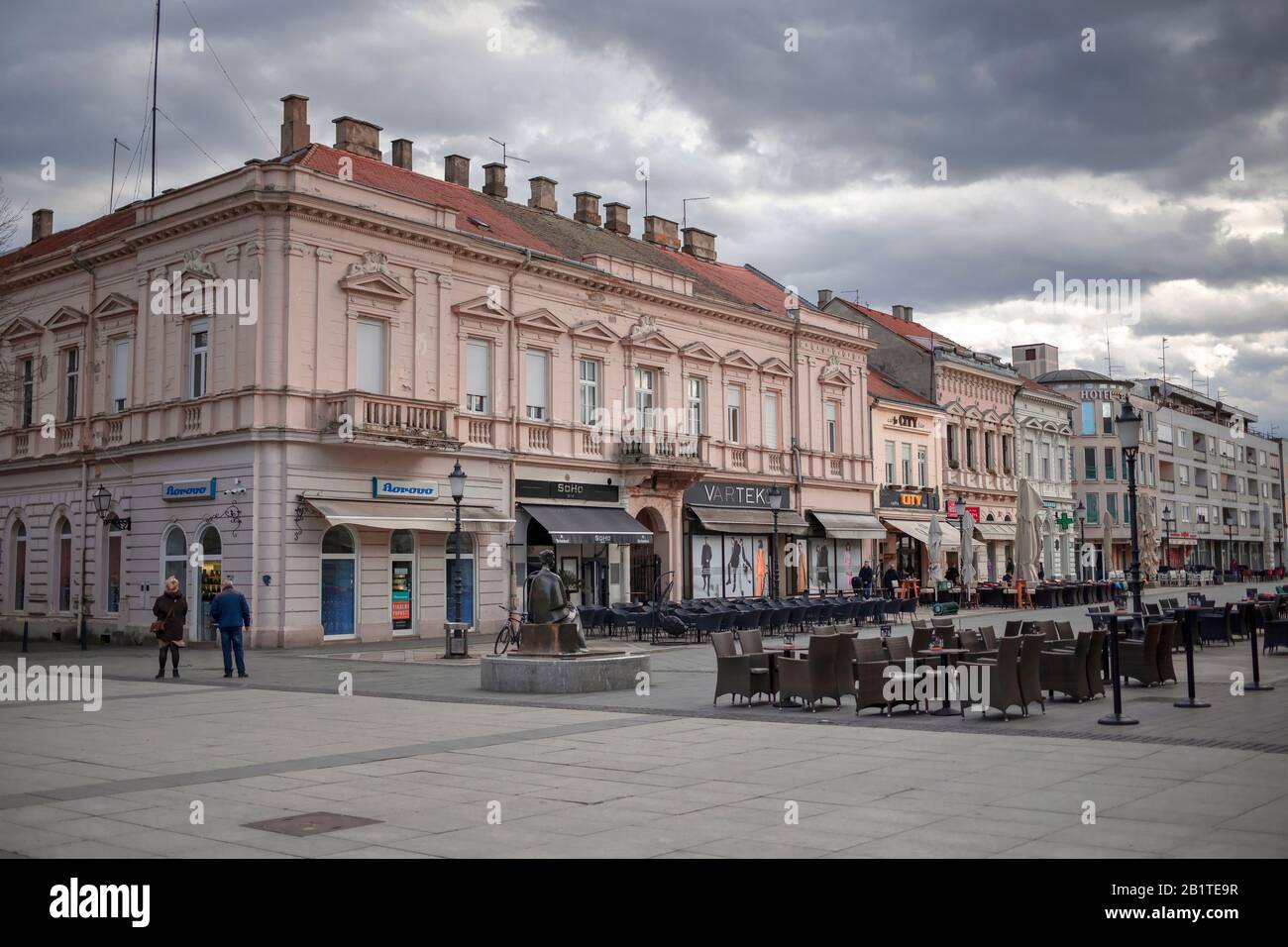 Slavonski Brod, Croatia, Feb 21, 2020: Ivane Brlić Mažuranić Square in ...