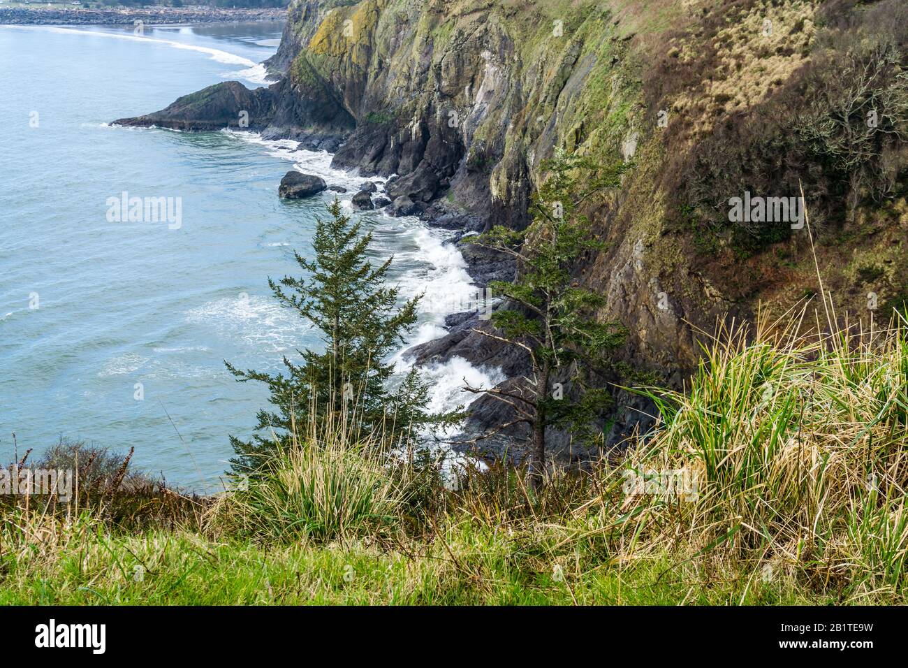 Cliffs at Cape Disappointment State Park Stock Photo - Alamy