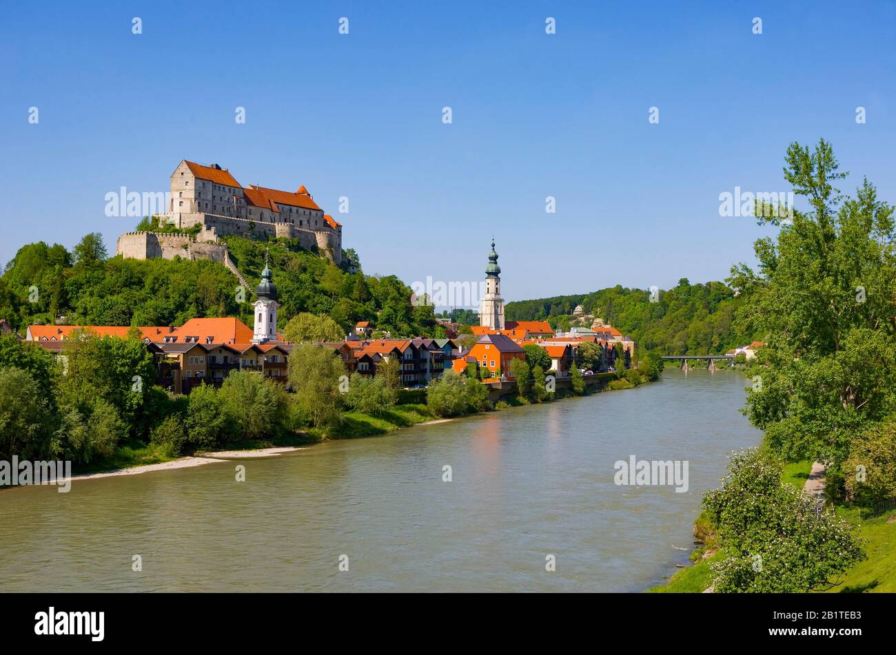 Salzach, Main Castle, Burghausen Castle, Burghausen, Bavaria, Germany ...