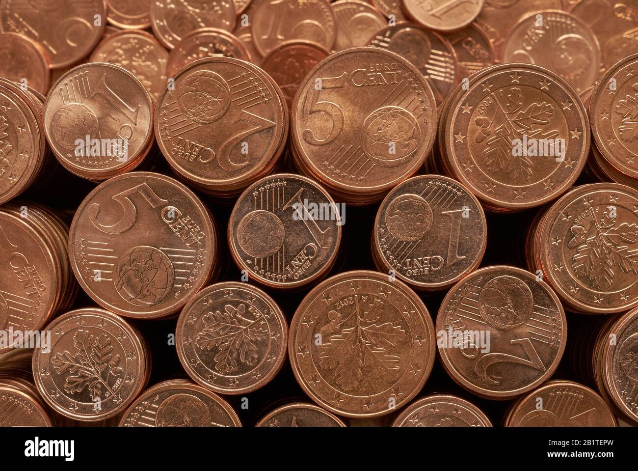 Stacks of euro cent coins Stock Photo - Alamy