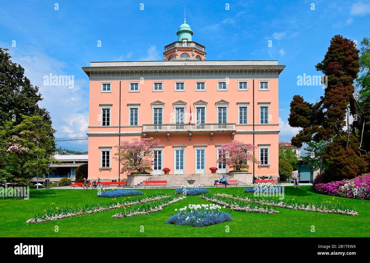 Villa Ciani, Ciani Park, Lugano, Lake Lugano, Ticino, Switzerland Stock ...