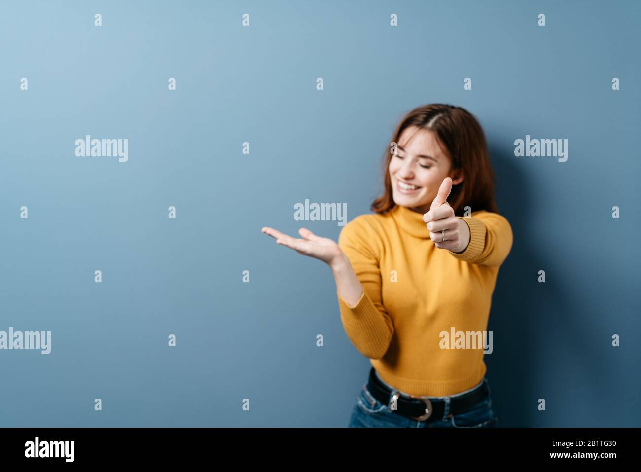 Woman holding palm out hi-res stock photography and images - Alamy