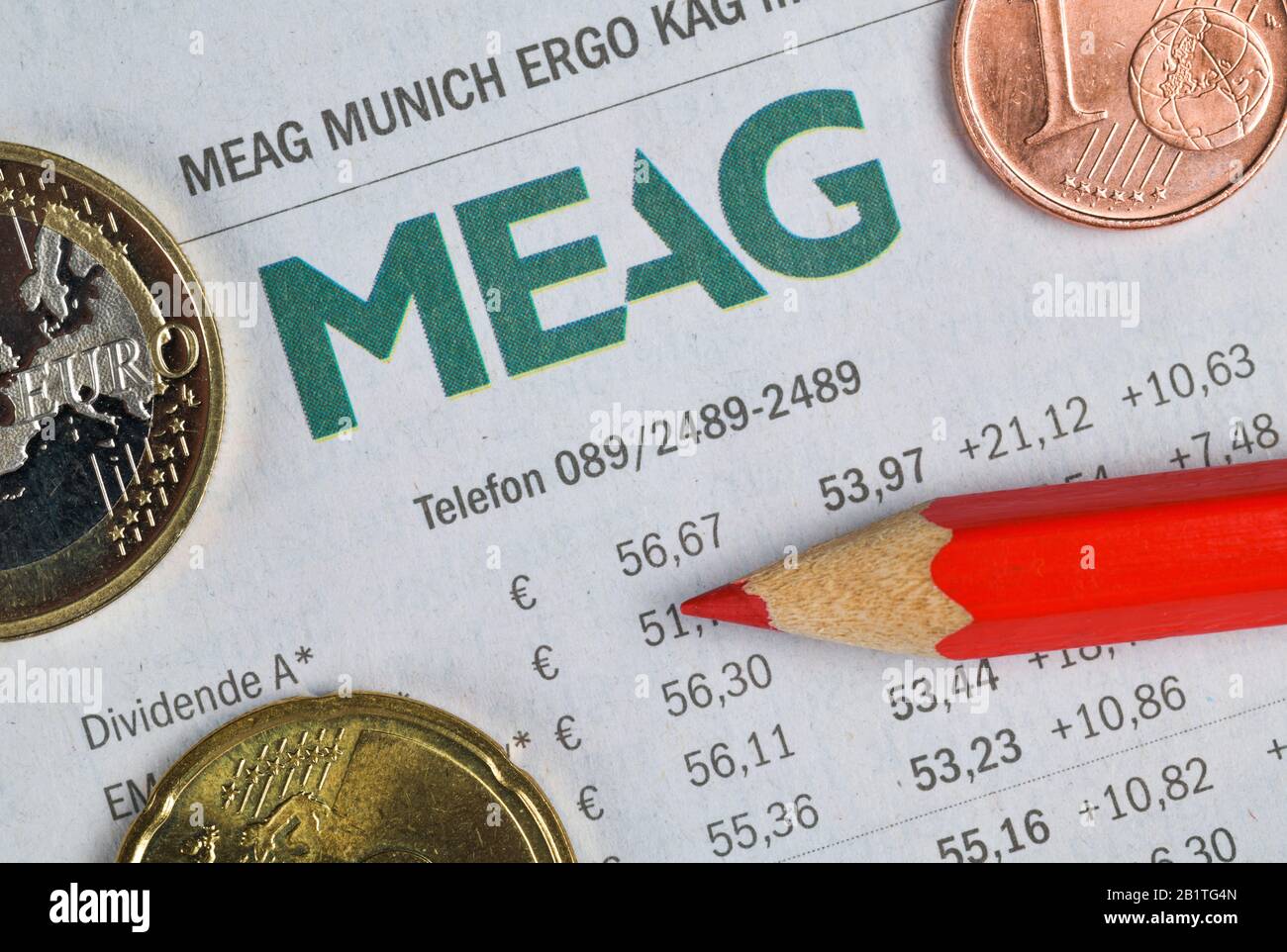Zeitung, Börsenteil, Fondsgesellschaft MEAG Stock Photo - Alamy