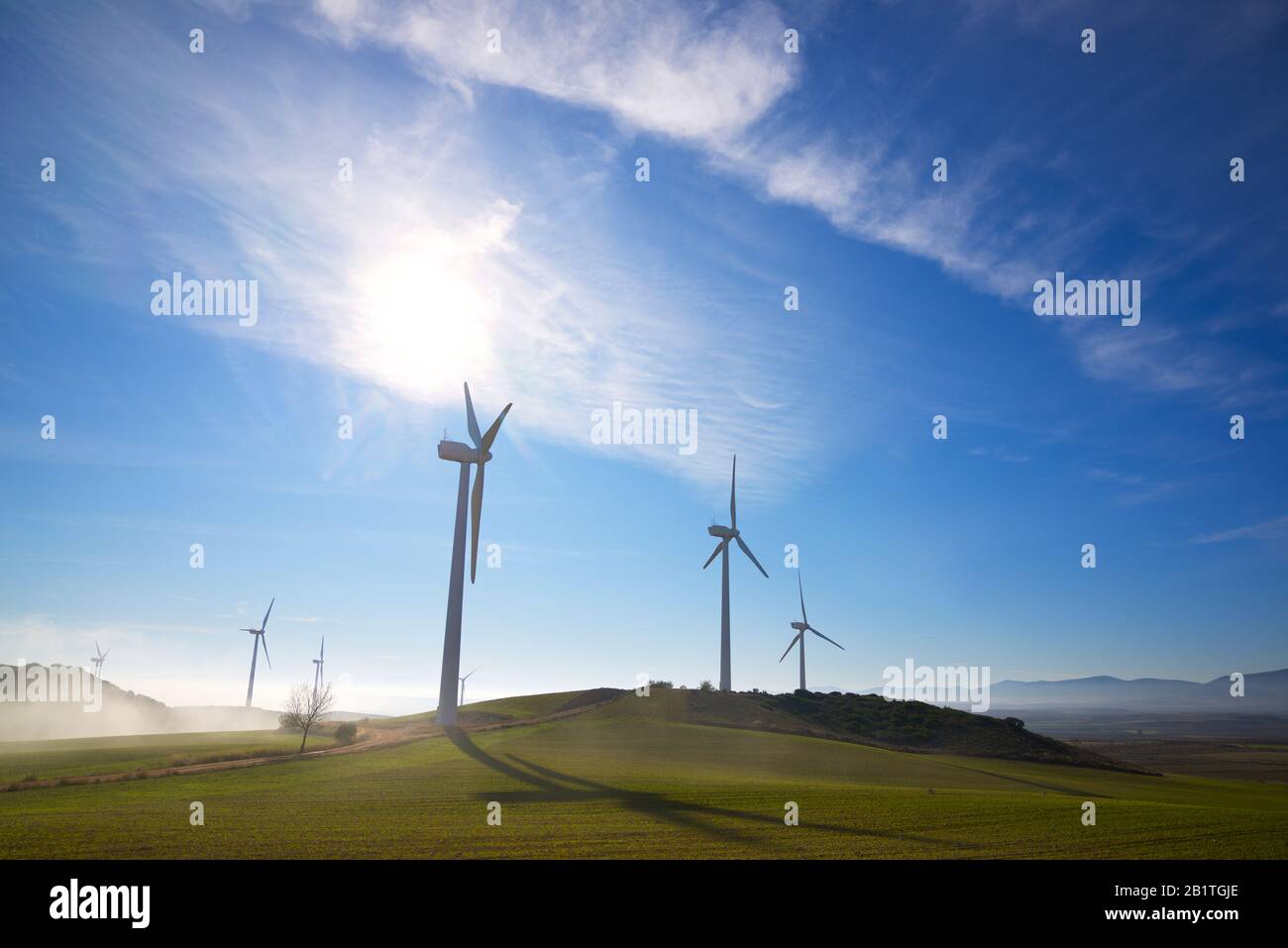 Wind turbines for sustainable energy production in Spain Stock Photo ...